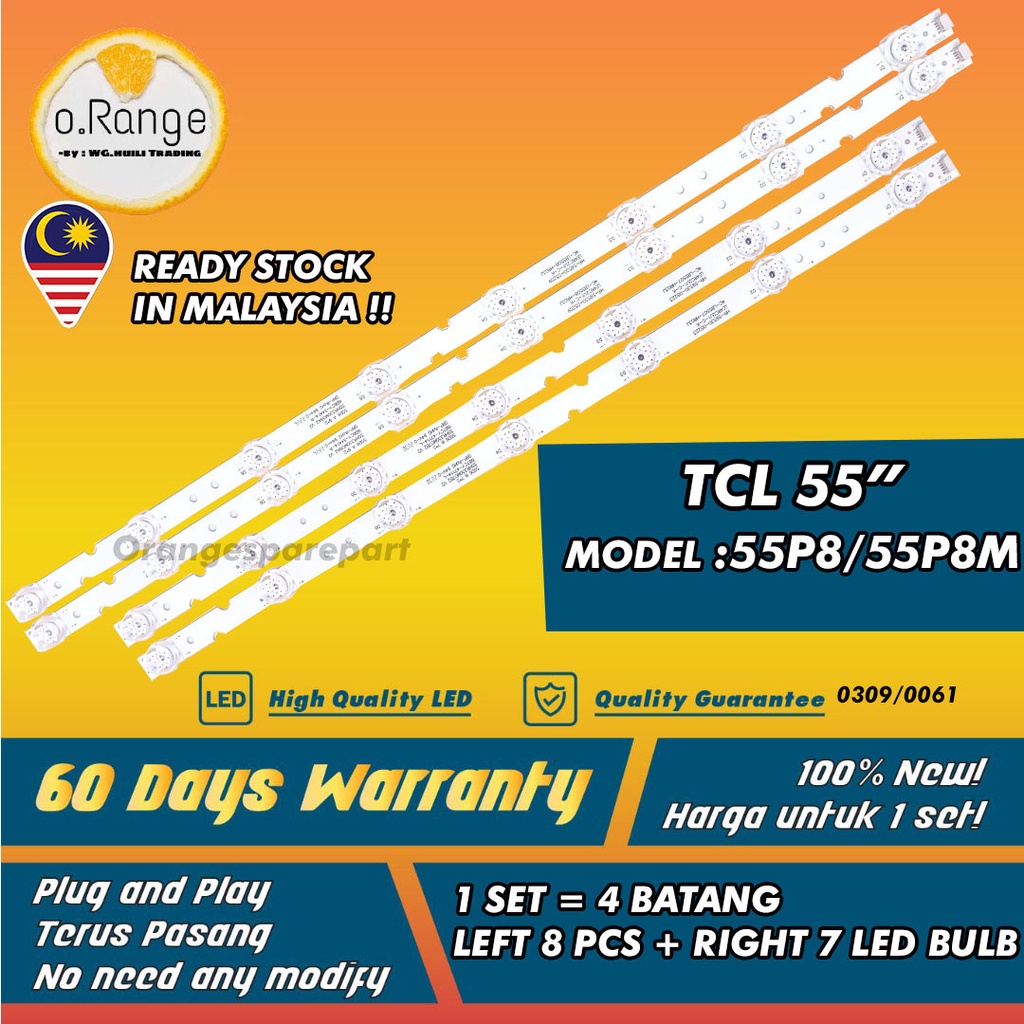 55P8 /55P8M TCL 55" LED TV BACKLIGHT (LAMPU TV) TCL 55 INCH LED TV ...