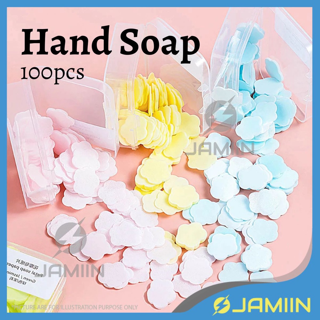 [100PCS] Paper Soap Sabun Cuci Tangan Travel Soap Case Mini Soap Sabun ...