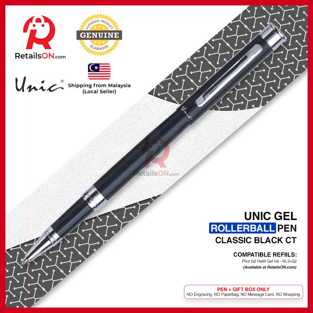 Pilot Unic Classic Rollerball Pen - Black CT / using Pilot G2 Refill ...