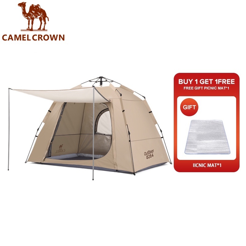 CAMEL CROWN Automatic tent 2 ~ 3 people outdoor portable folding tents apply silver sunscreen ...