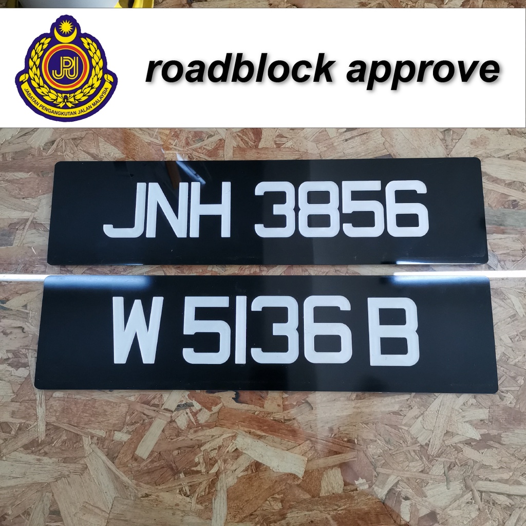 Nomor Plate Acrylic Crystal Kereta JPJ Roadblock Approve | Shopee Malaysia