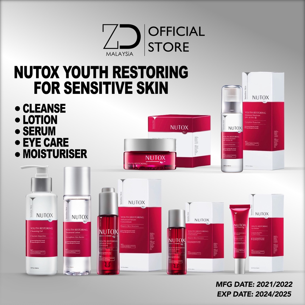 Nutox Youth Restoring Cleansing Gel/Treatment Lotion/Serum/Eye Refiner ...