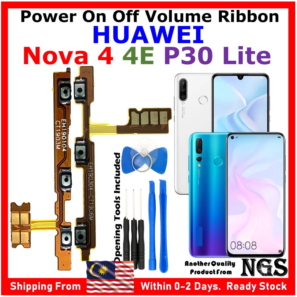 ORl NGS Brand Power On Off Volume Flex Cable Ribbon For HUAWEI Nova 4 / HUAWEI Nova 4e / HUAWEI ...