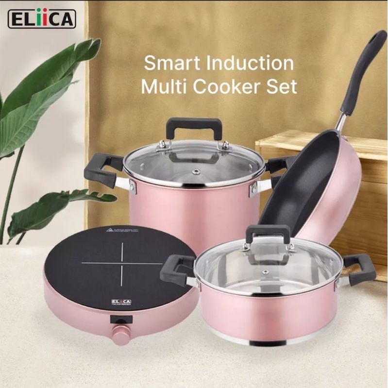 ELiiCA Smart Induction Multi Cooker Set | with Milk Pot & Hot Pot with ...
