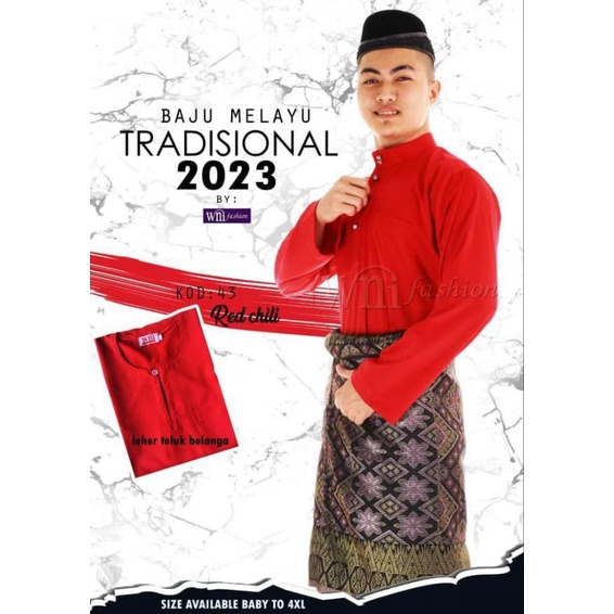 Baju Melayu Wni Traditional Berpesak (43 Red Chili) | Shopee Malaysia