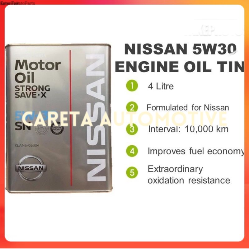 (KLNA5-05304) NISSAN 5W30 ENGINE OIL TIN 4L MINYAK HITAM FULLY ...