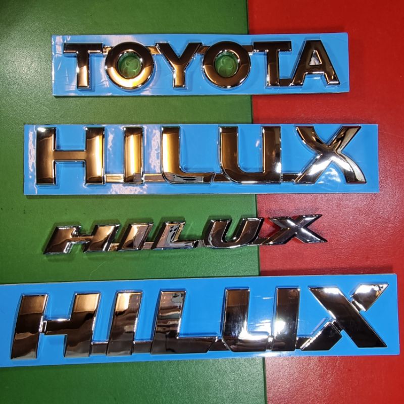 logo Toyota Hilux Abs Chrome silver Plating Emblem Logo Sticker ...