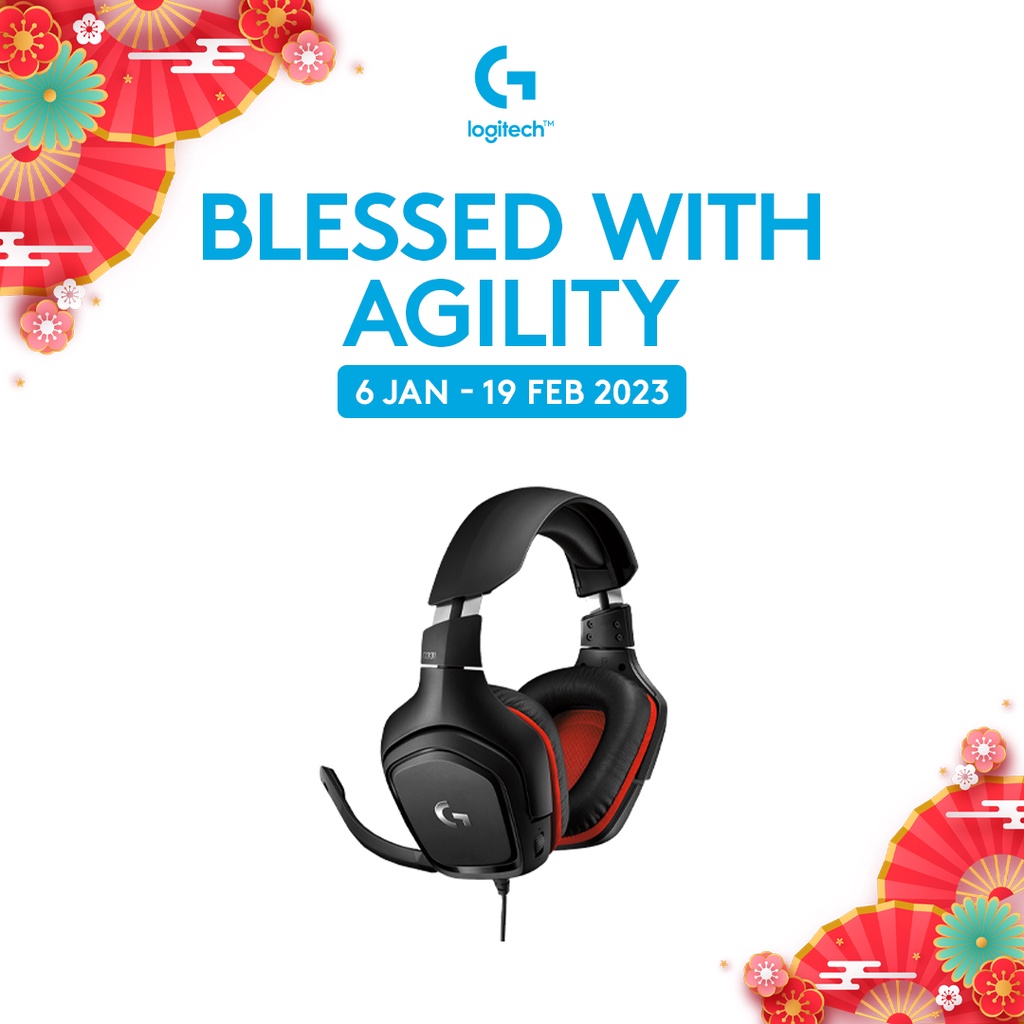 Logitech G331 Wired Gaming Headset/50 mm Audio Drivers/Rotating ...