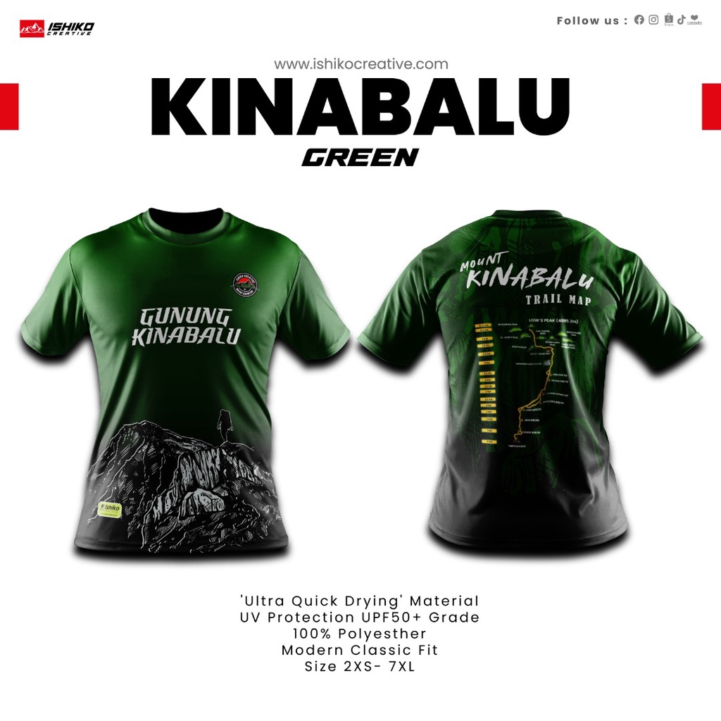 HIKING JERSEY | BAJU HIKING GUNUNG KINABALU GREEN EDITION | Shopee Malaysia