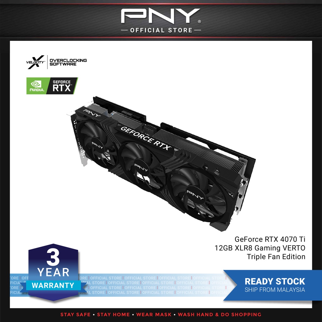 PNY GeForce RTX 4070 Ti 12GB Verto Triple Fan Edition | Shopee Malaysia