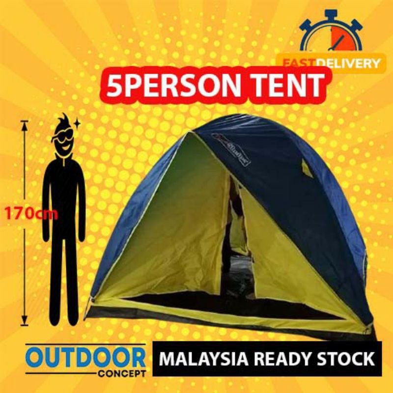 Bazoongi TS 5 Person Tent khemah camping outdoor | Shopee Malaysia