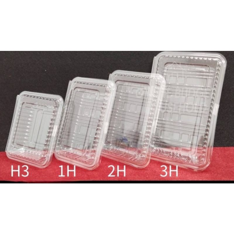 bekas kuih transparent / 1H / 2H / 3H / bekas kuih petak / box ...