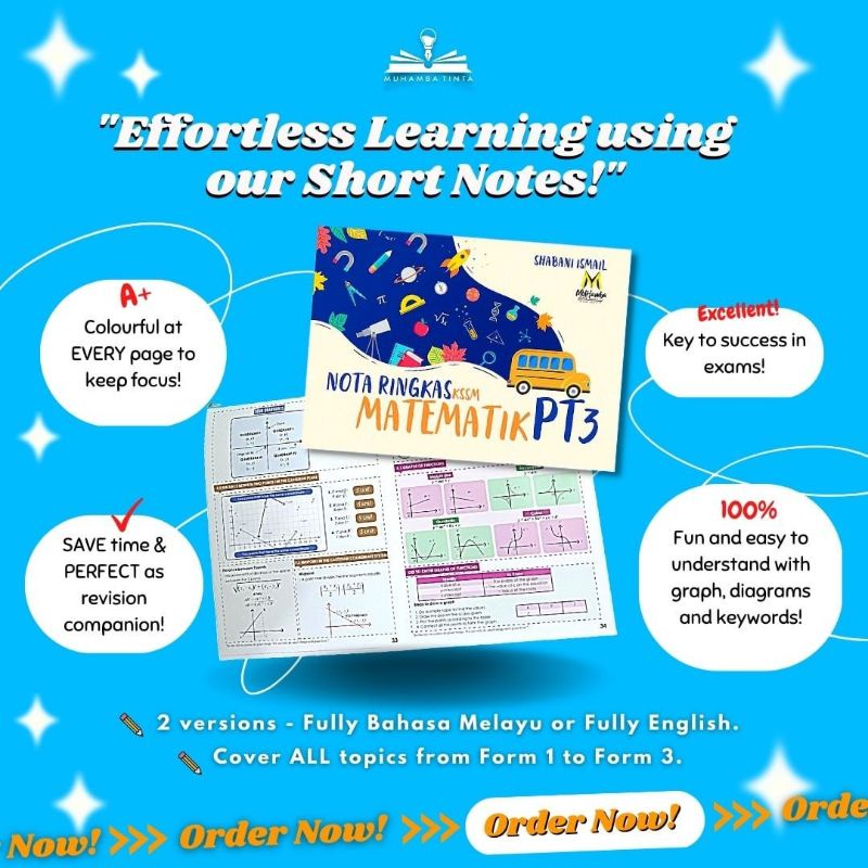 Nota Ringkas Penuh Berwarna Math Form 1 hingga Form 3 | Shopee Malaysia