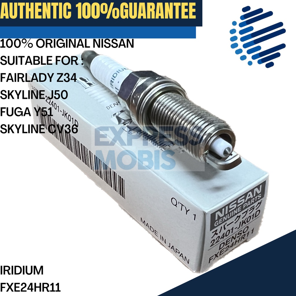 100% ORIGINAL NISSAN SPARK PLUG 22401-JK01D IRIDIUM ( FXE24HR11 ...