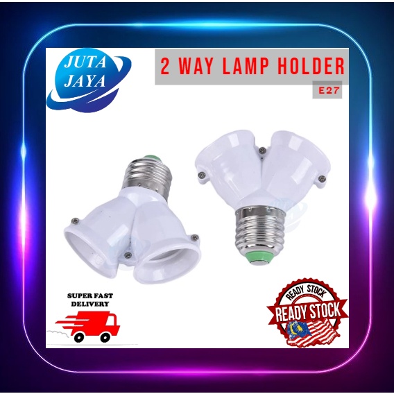 E27 To 2 Way E27 Lamp Holder For Light Bulb 2 in 1 E27 Lamp Socket ...