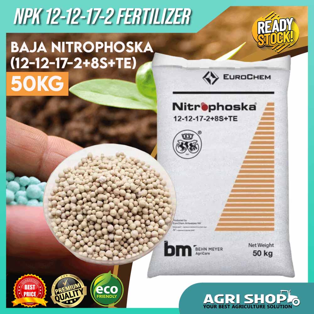 Agrishop Fertilizer Nitrophoska Blue BEHN MEYER 12-12-17-2 (50KG) Baja ...