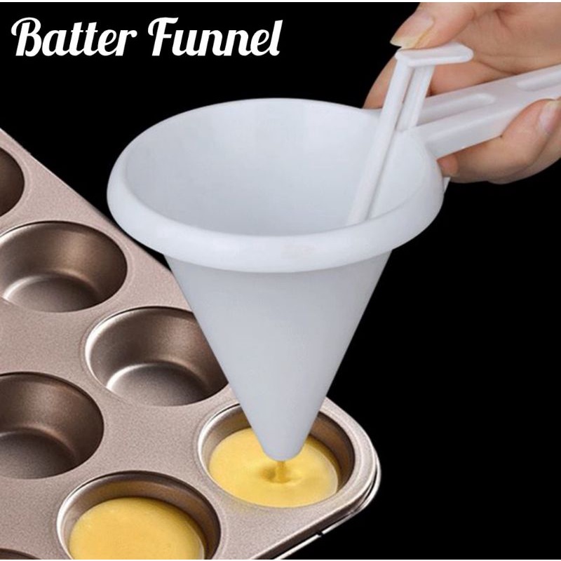 Corong Acuan Plastik Handheld Plastic Batter Funnel / Cream Chocolate ...
