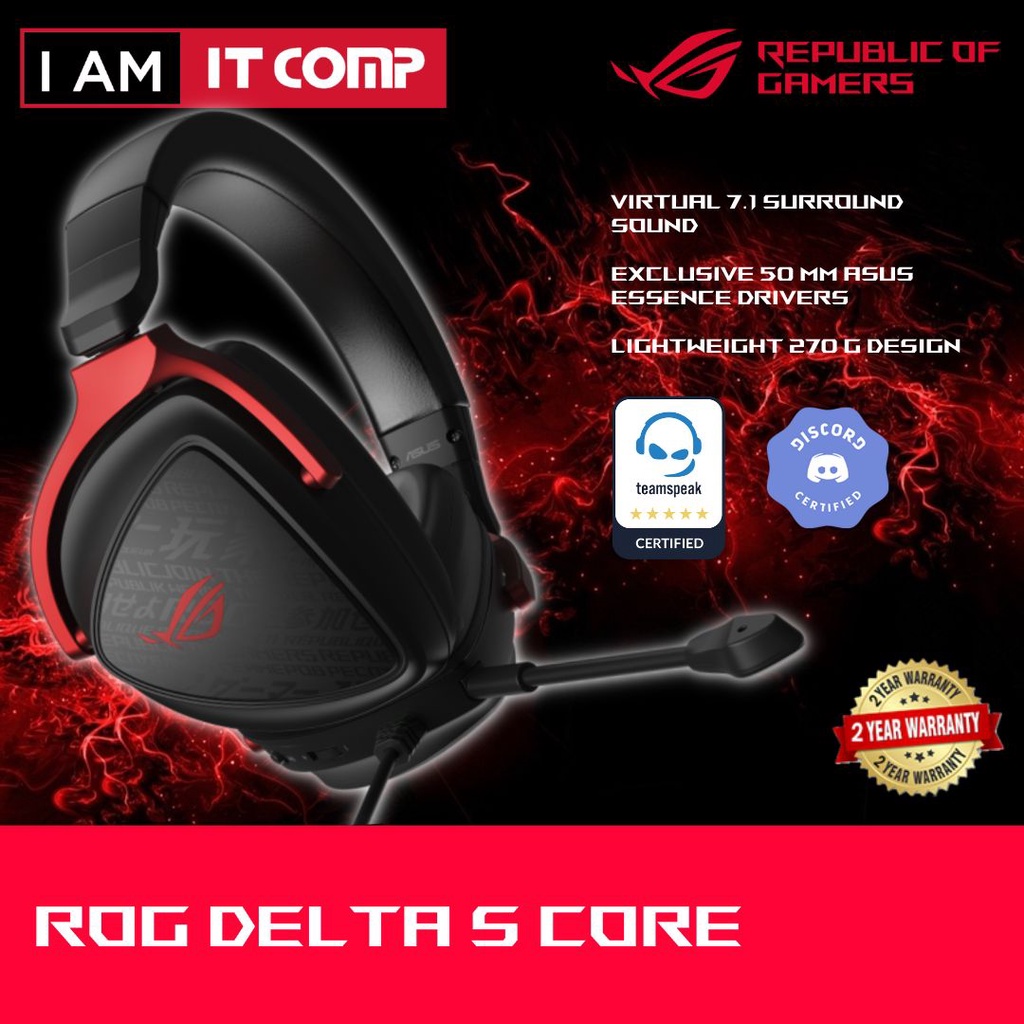 ASUS ROG Delta S Core Lightweight 3.5 mm gaming headset | Shopee Malaysia