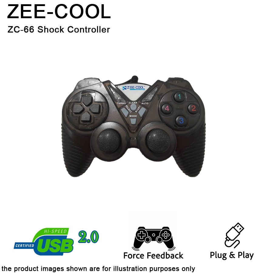 Zee-Cool ZC-66 USB Wired Single Shock Gamepad Controller for PC and ...