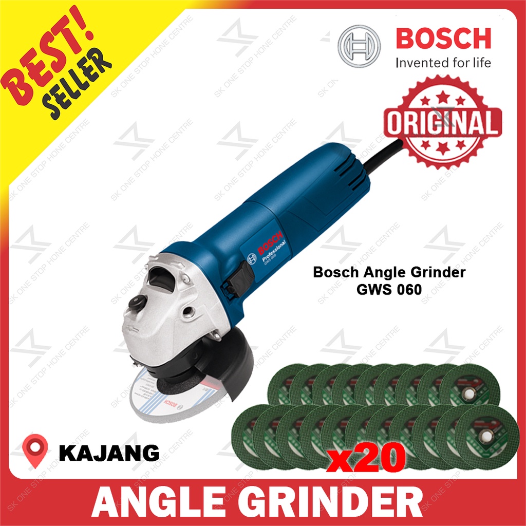 BOSCH Angle Grinder GWS060 670W 4" Electric Grinder Bosch Combo Mesin ...