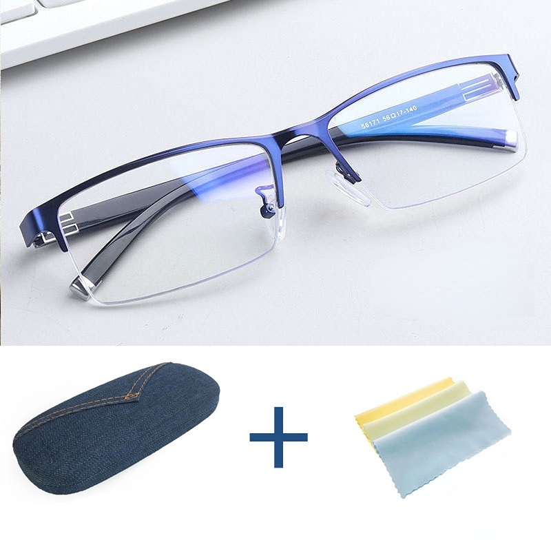 Business half frame glasses men's lightweight anti-blue light radiation ...