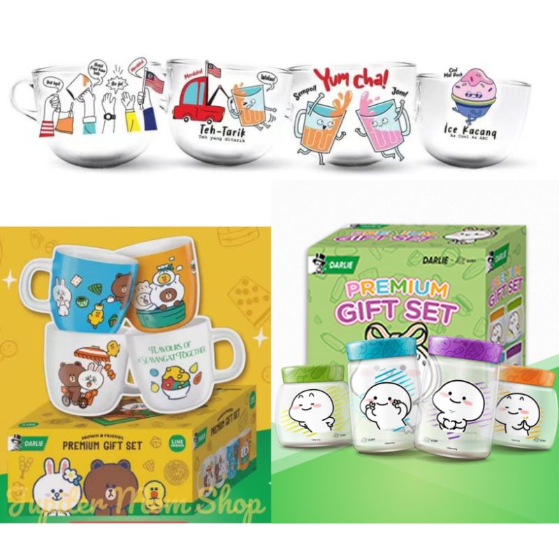 Darlie Line Friend Ceramic Mug Set/ Darlie Quby Jar Premium Gift Set ...