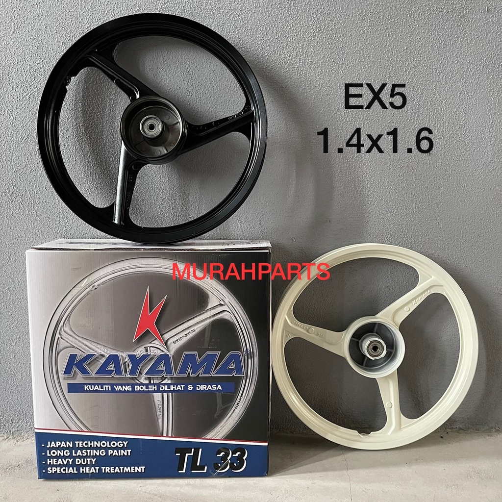 HONDA EX5 HIGH POWER SPORT RIM 3 BATANG 1.4X1.6 KAYAMA TL33 BLACK WHITE ...