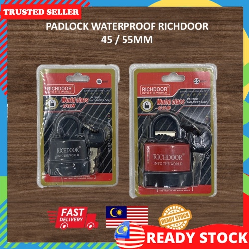 Waterproof RICH DOOR Padlock 45 55mm Metal Brass Padlock House Office ...