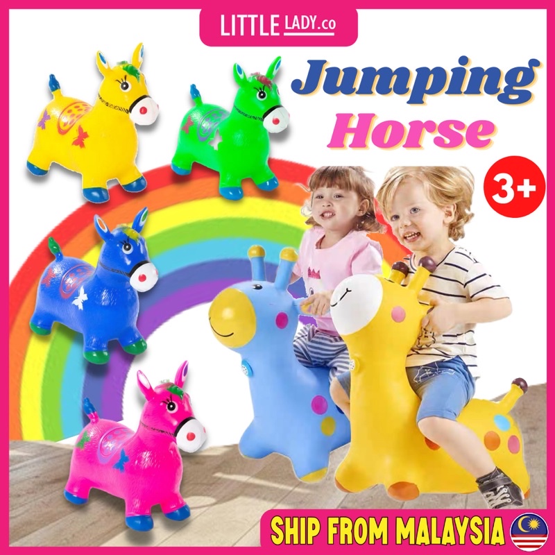 KUDA BESAR MAINAN BERLOMPAT KANAK /JUMPING HORSE / COW / DEER ...