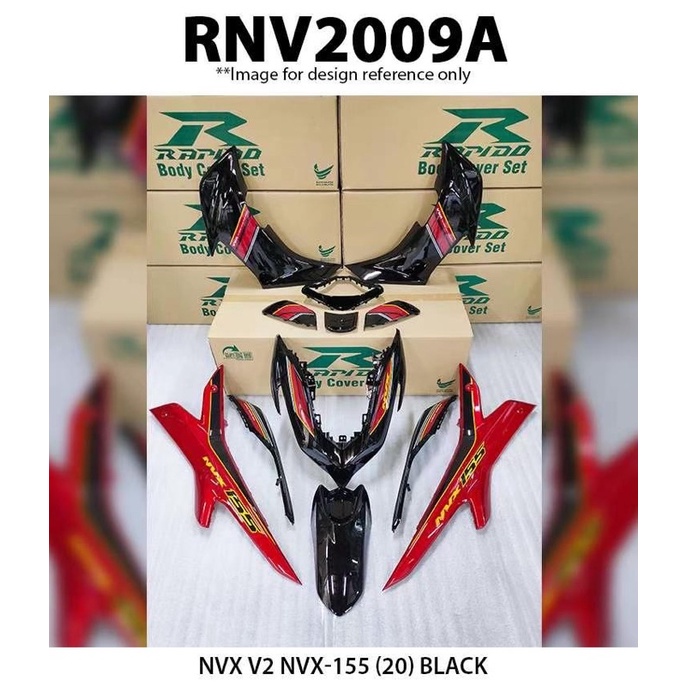 Rapido Cover Set Yamaha NVX V2 Aerox NVX155 (20) Black RNV2009A Plug ...