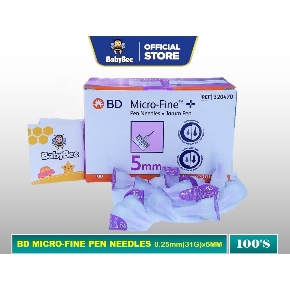 BD Micro-Fine + 5mm 31G Ultra Fines Plus Insulin Jarum Pen Needles 0 ...