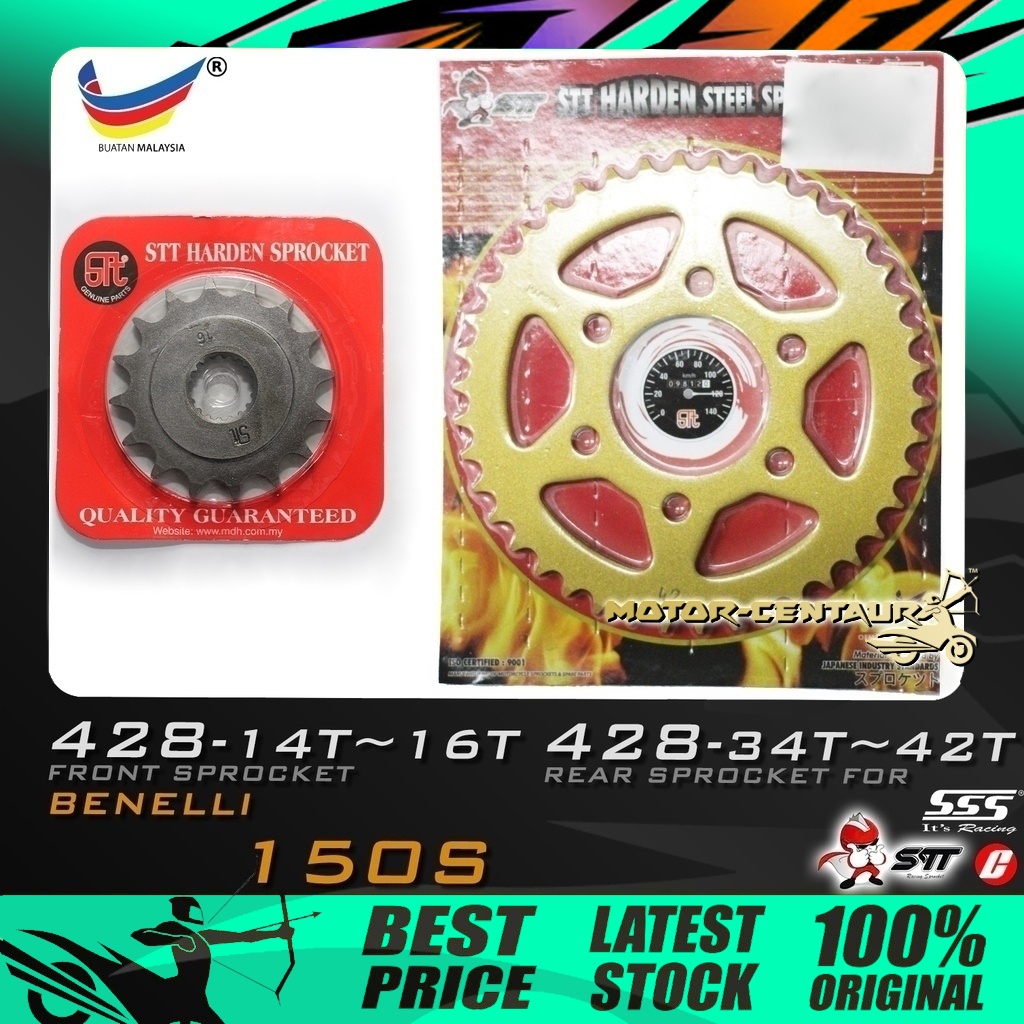 GEGANCU DEPAN & BELAKANG SSS / CU / STT FRONT & REAR SPROCKET 428 FOR ...