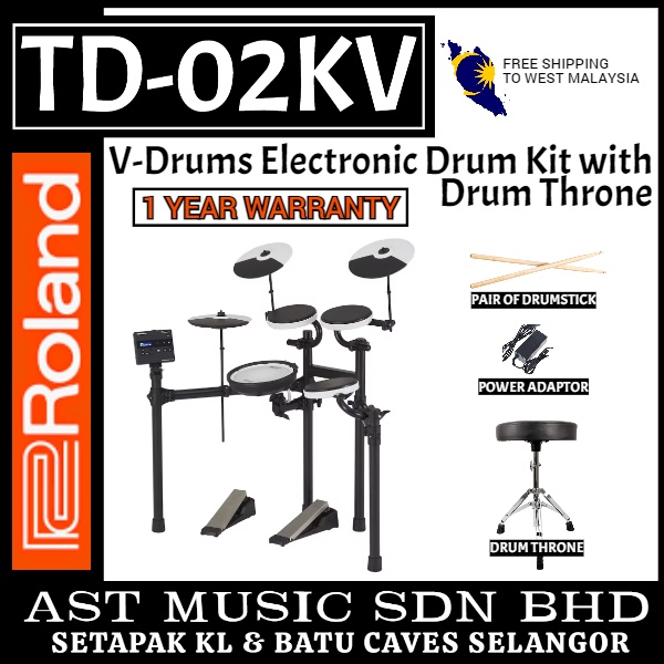 Roland TD-02KV V-Drums Electronic Drum Kit / Digital Drum / TD2KV / TD-2KV | Shopee Malaysia