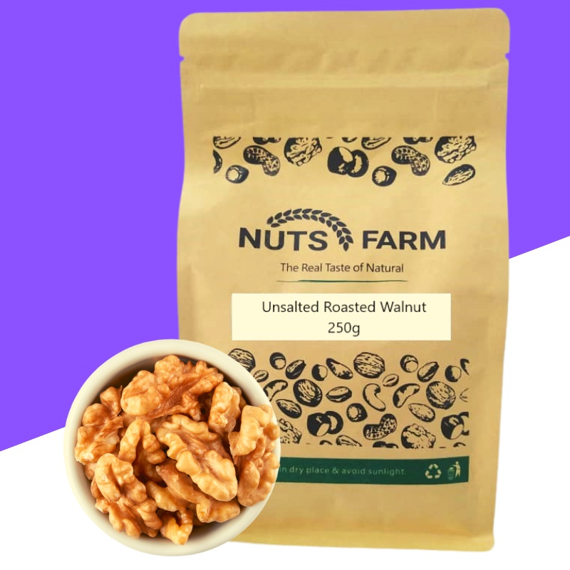 Nuts Farm Real Unsalted & Low Temperature Roasted Walnuts 250gram ...