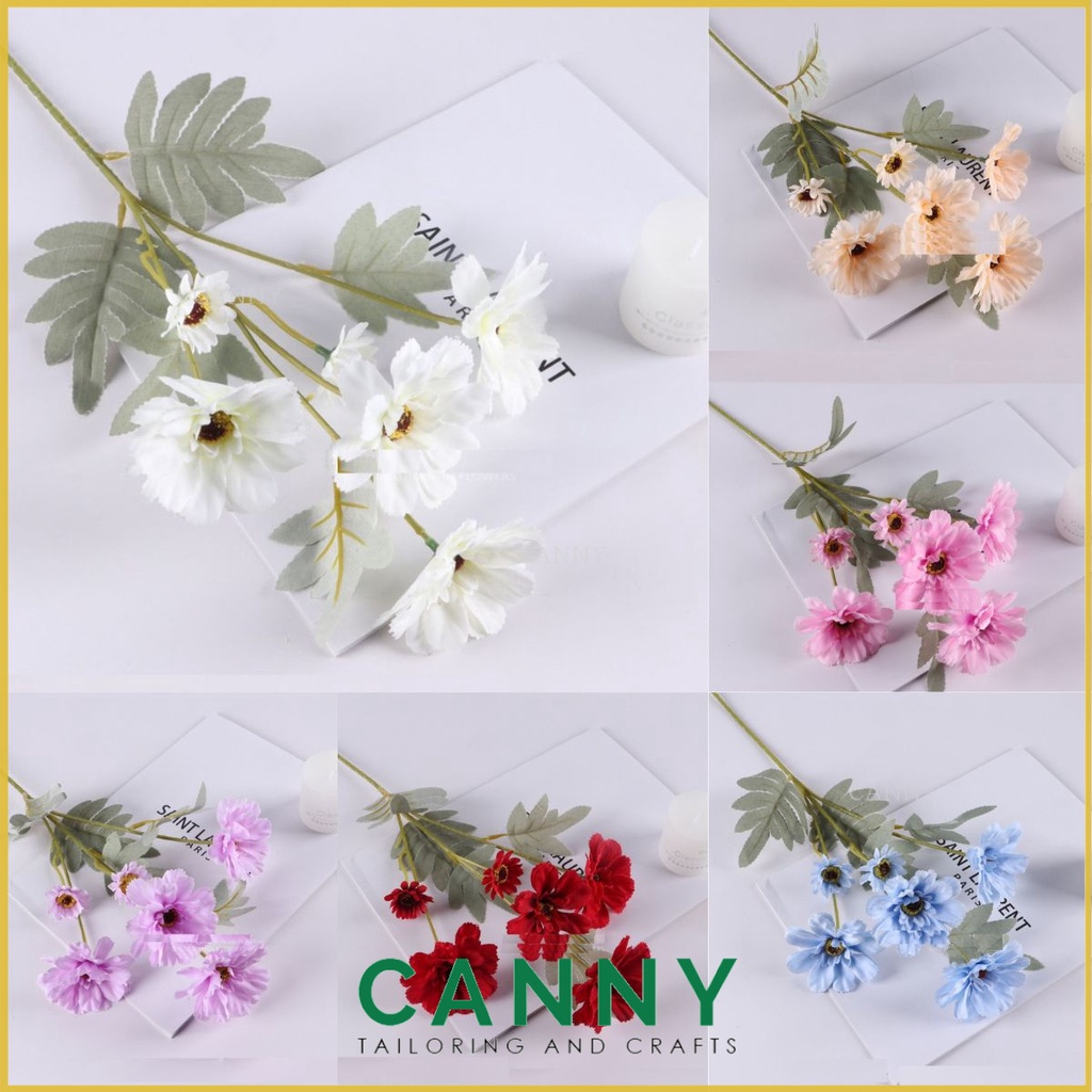 6 Head Artificial Flower Silk Daisy Pokok Bunga Hiasan Bouquet/ Home ...