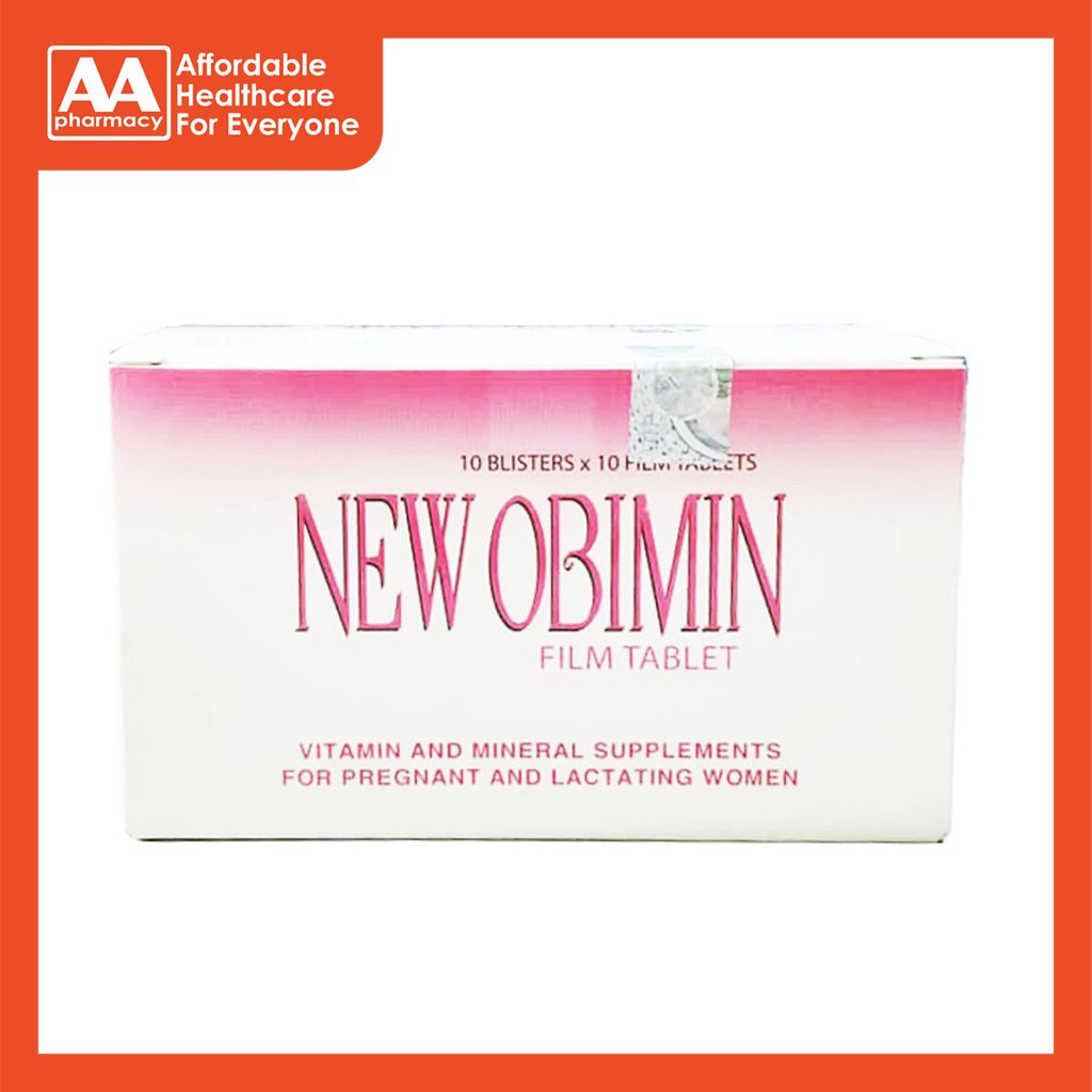 New Obimin Film Tablet 100's (For Pregnant & Lactating Women) | Shopee ...