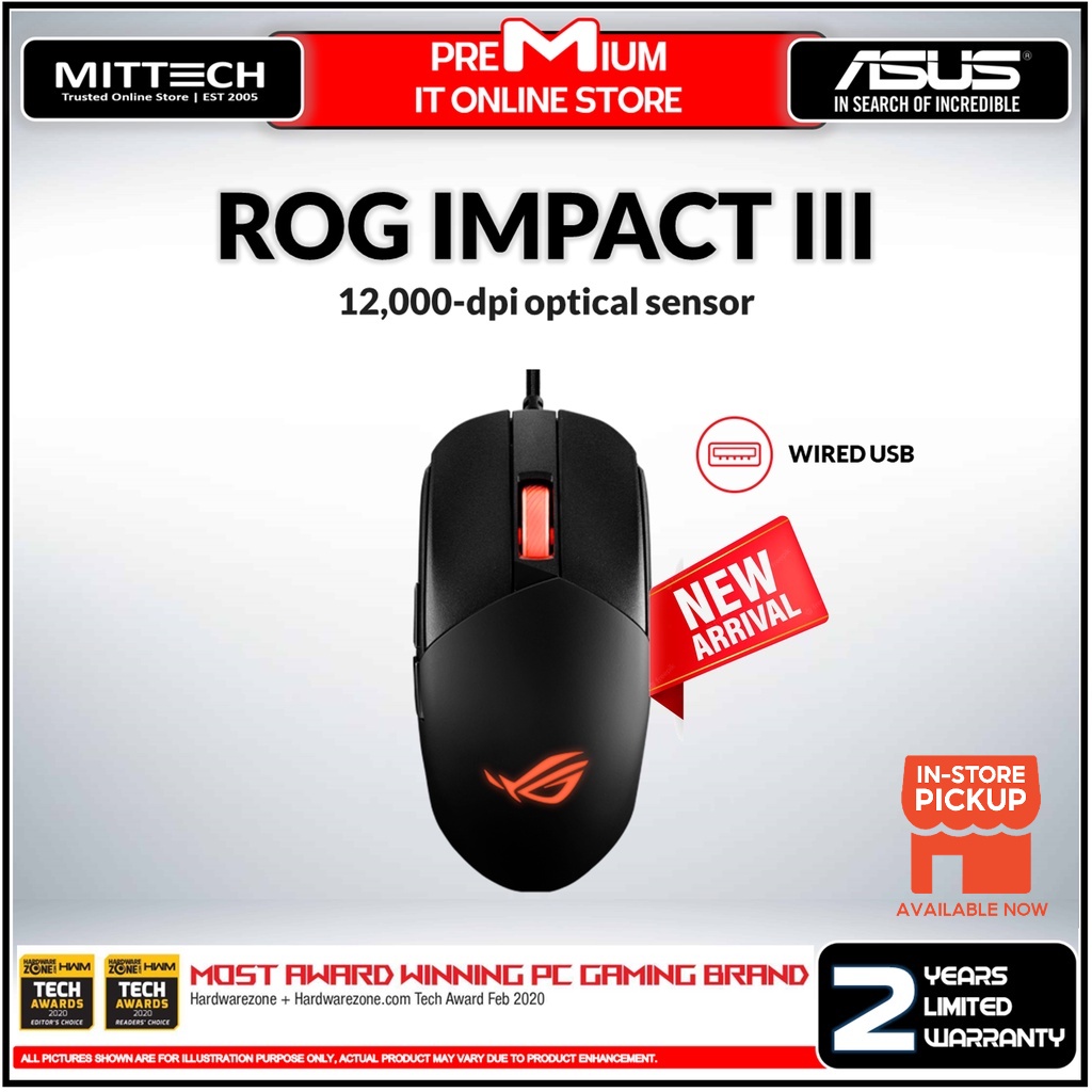 Asus ROG Strix Impact III Is A Lightweight, Semi-Ambidextrous, 59-Gram ...