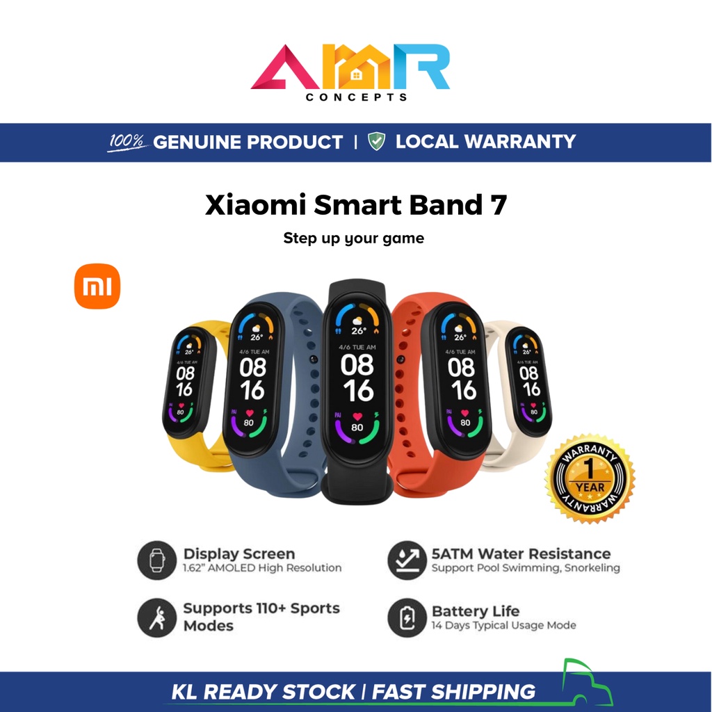 Xioami Mi Band 7 Smart Wristband AMOLED Color Screen Magnetic Charging ...