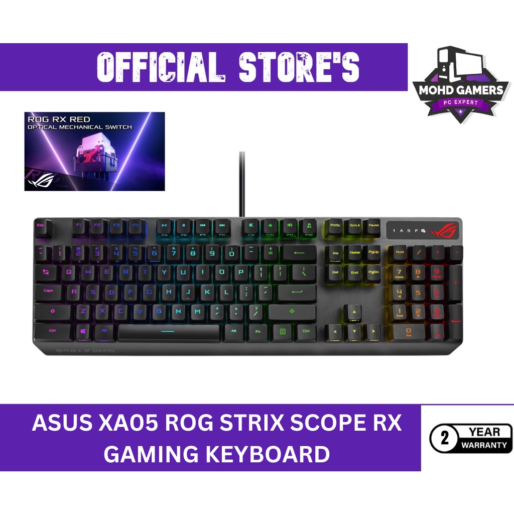 ASUS XA05 ROG STRIX SCOPE RX GAMING KEYBOARD(ROG RX RED OPTICAL SWITCH ...