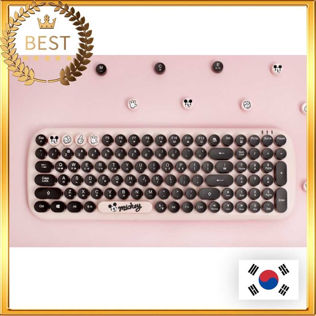 [Disney x Royche] MICKEY MOUSE Retro Wireless Keyboard Black & Pink ...