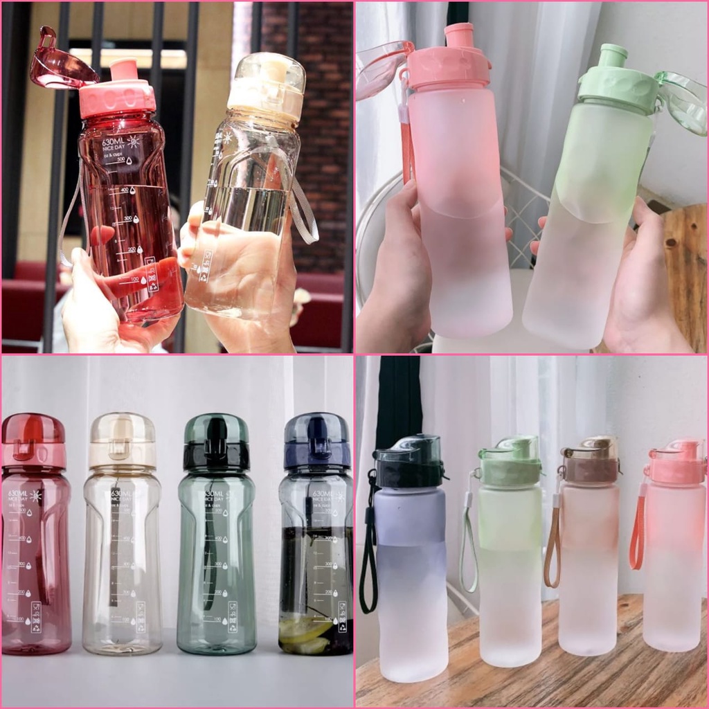 [Ready Stock] Korea Water Drinking Water Bottle Rope 650ml 700ml Botol ...