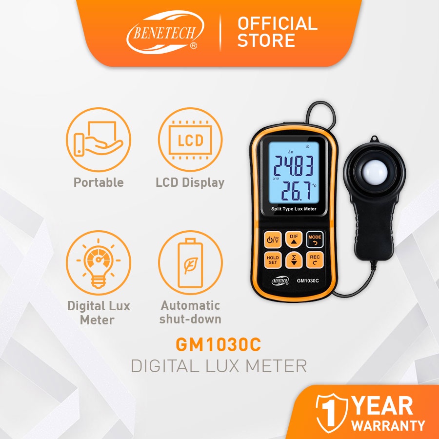 Benetech GM1030C Digital Auto Measurement Split Type Lux Meter / Tester ...