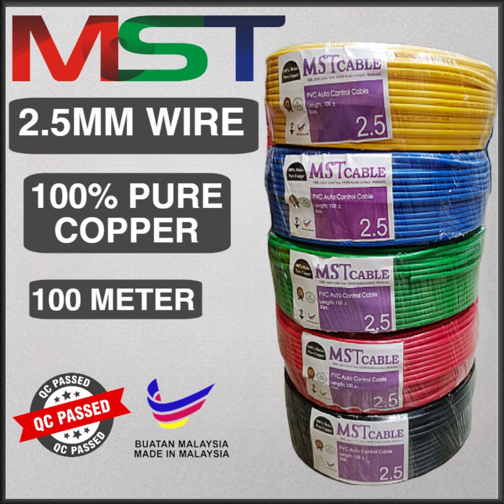 2.5MM Pure Copper 100% PVC Cable / Wayar / Wire Copper Wire Cable 2.5mm ...
