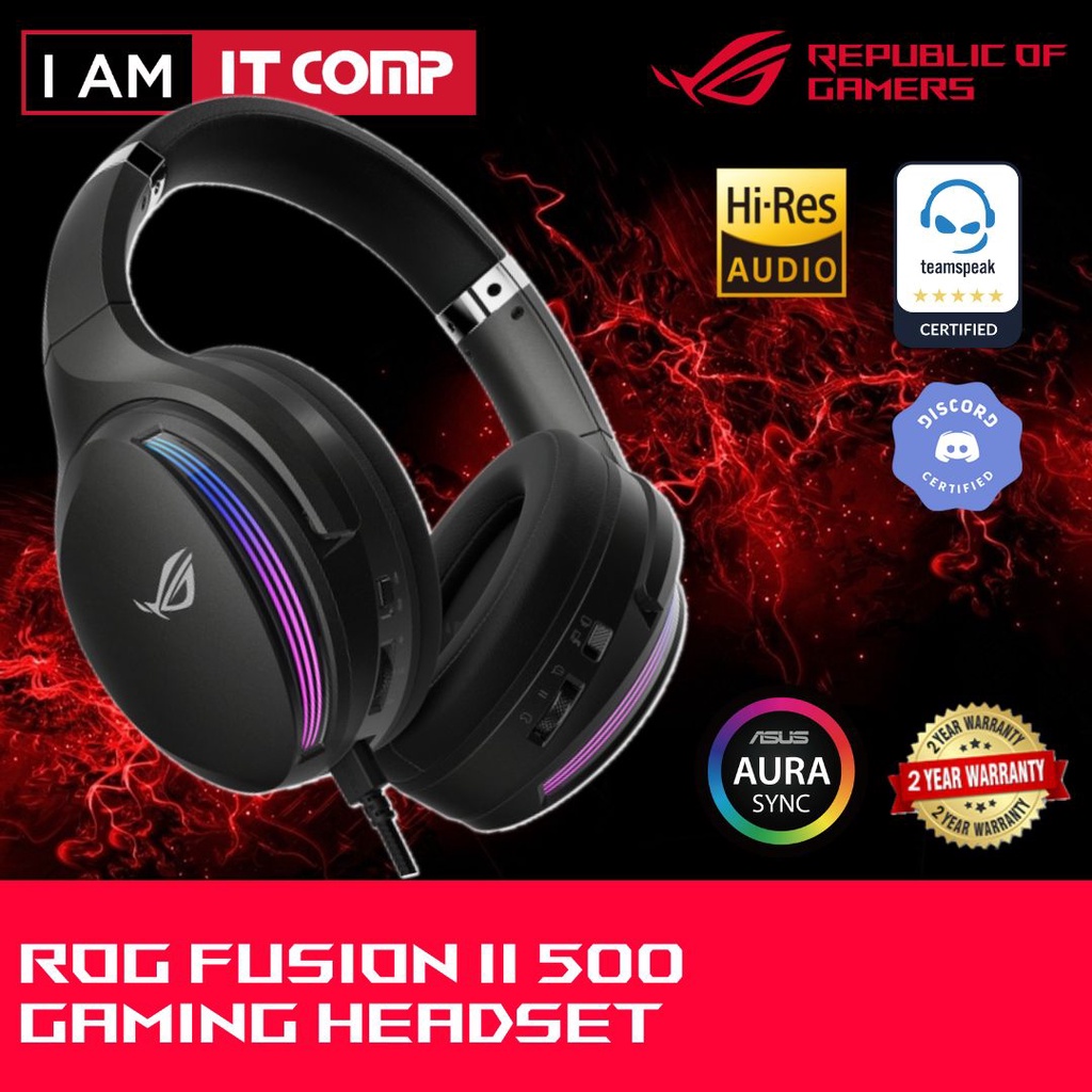 ASUS ROG Fusion II 500 Gaming Headset (AI Beamforming Mic, AI Mic, 7.1 ...
