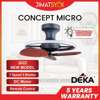 DEKA CONCEPT MICRO 20 Inch 3 Blades 14 Speed DCMotor Remote Control LED ...