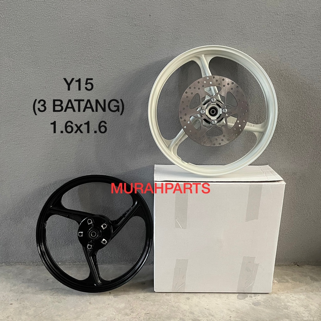 SPORT RIM PNP 3 BATANG YAMAHA Y15 Y15ZR FULL CHOP ENKEI SUSU PUTIH BLACK 160X160 SIAP BEARING ...