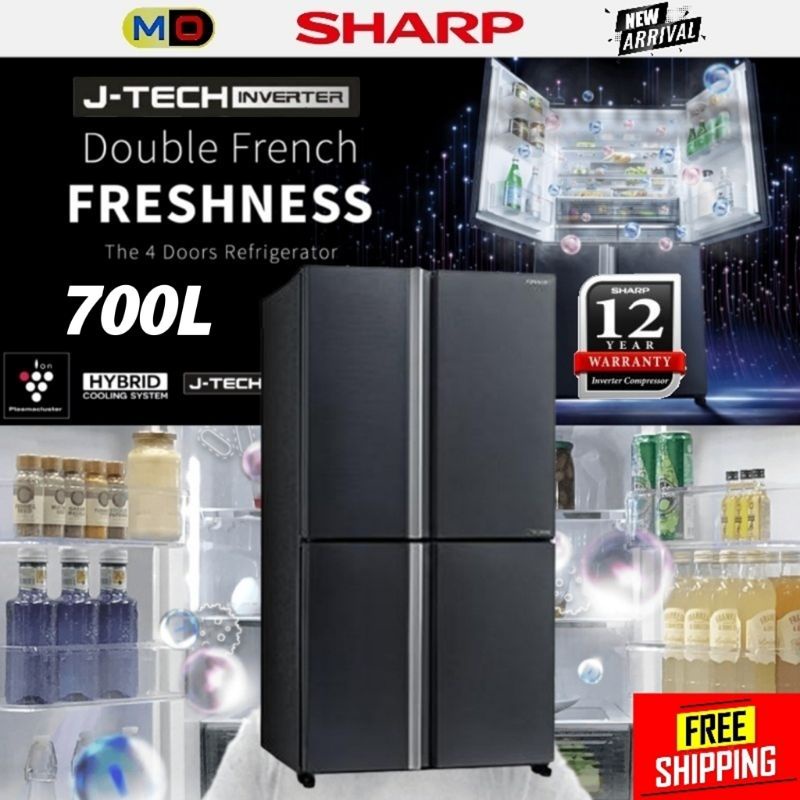 SHARP 4 Door J-Tech Inverter Technology 700L Avance Refrigerator ...