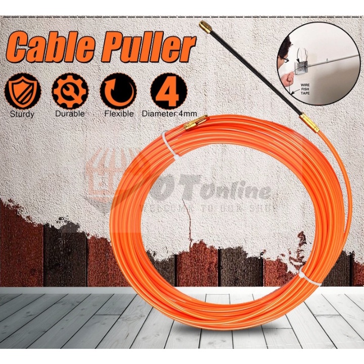 HEAVY DUTY CABLE WIRE PULLER 15M & 30M ELECTRICIAN FISH TAPE WIRE READY ...