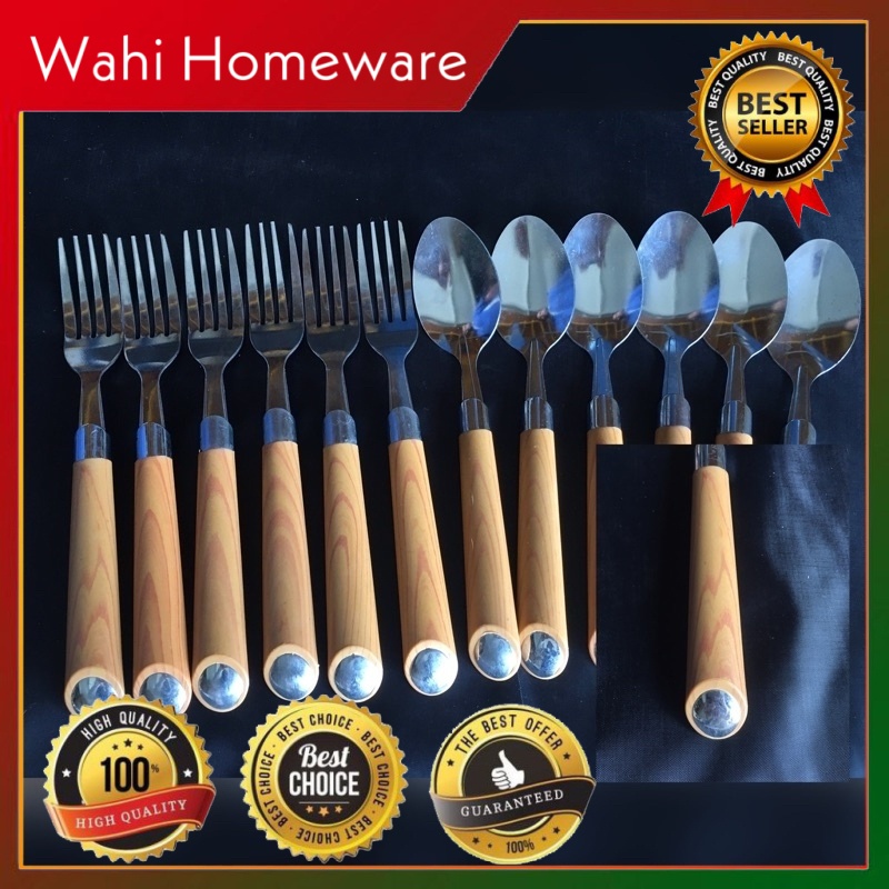 [Wahi Homeware] 6+6PCS SUDU MAKAN & GARFU SPOON FORK STAINLESS STEEL ...
