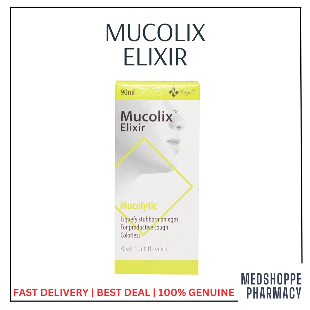 Mucolix Elixir Syrup 90ml (For productive cough) | Shopee Malaysia